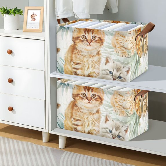 Pineapples Cute Kittens Cats Foldable Storage Large Fabric Storage ...