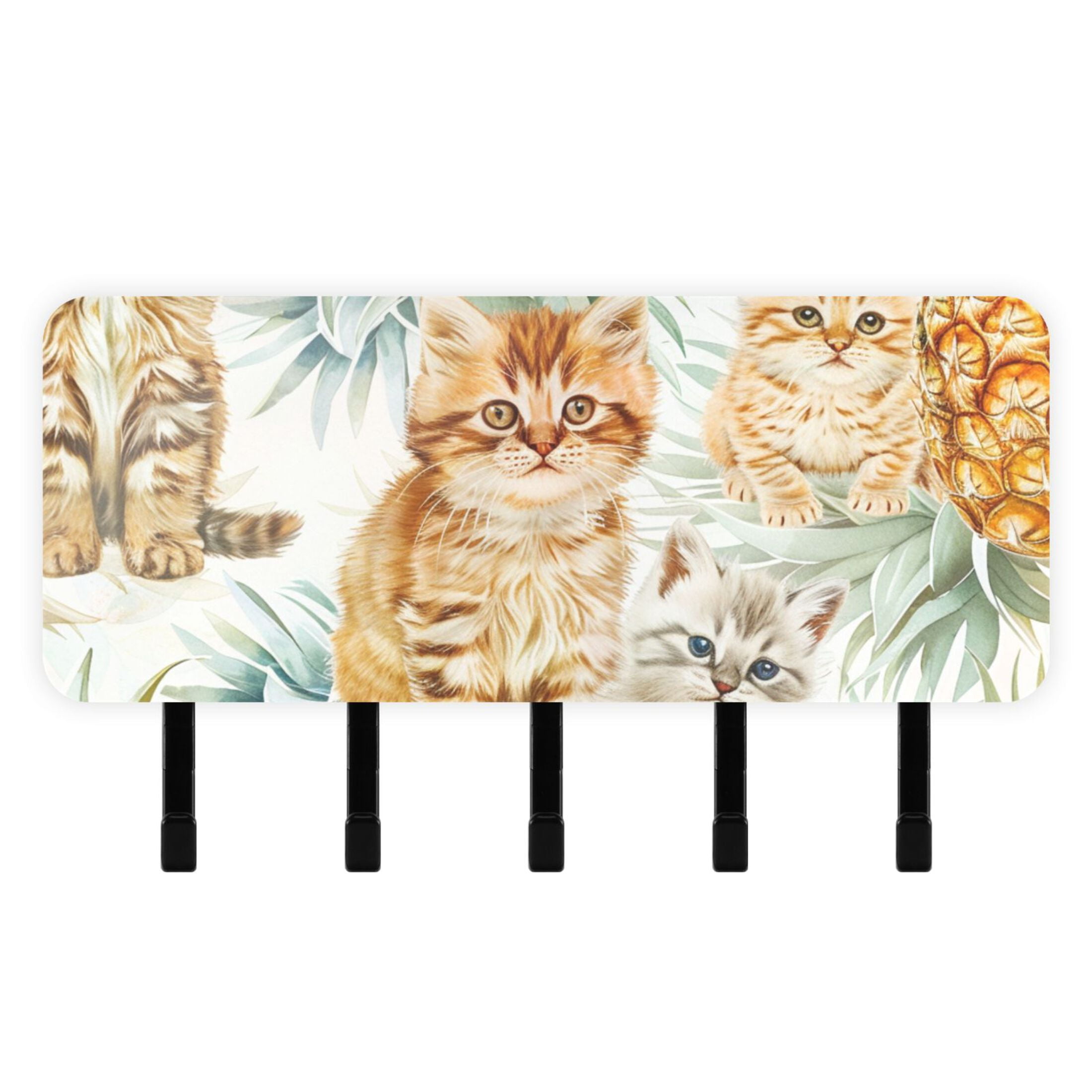 Pineapples Cute Kittens Cats Key Holder for Wall Mail Holder Organizer ...