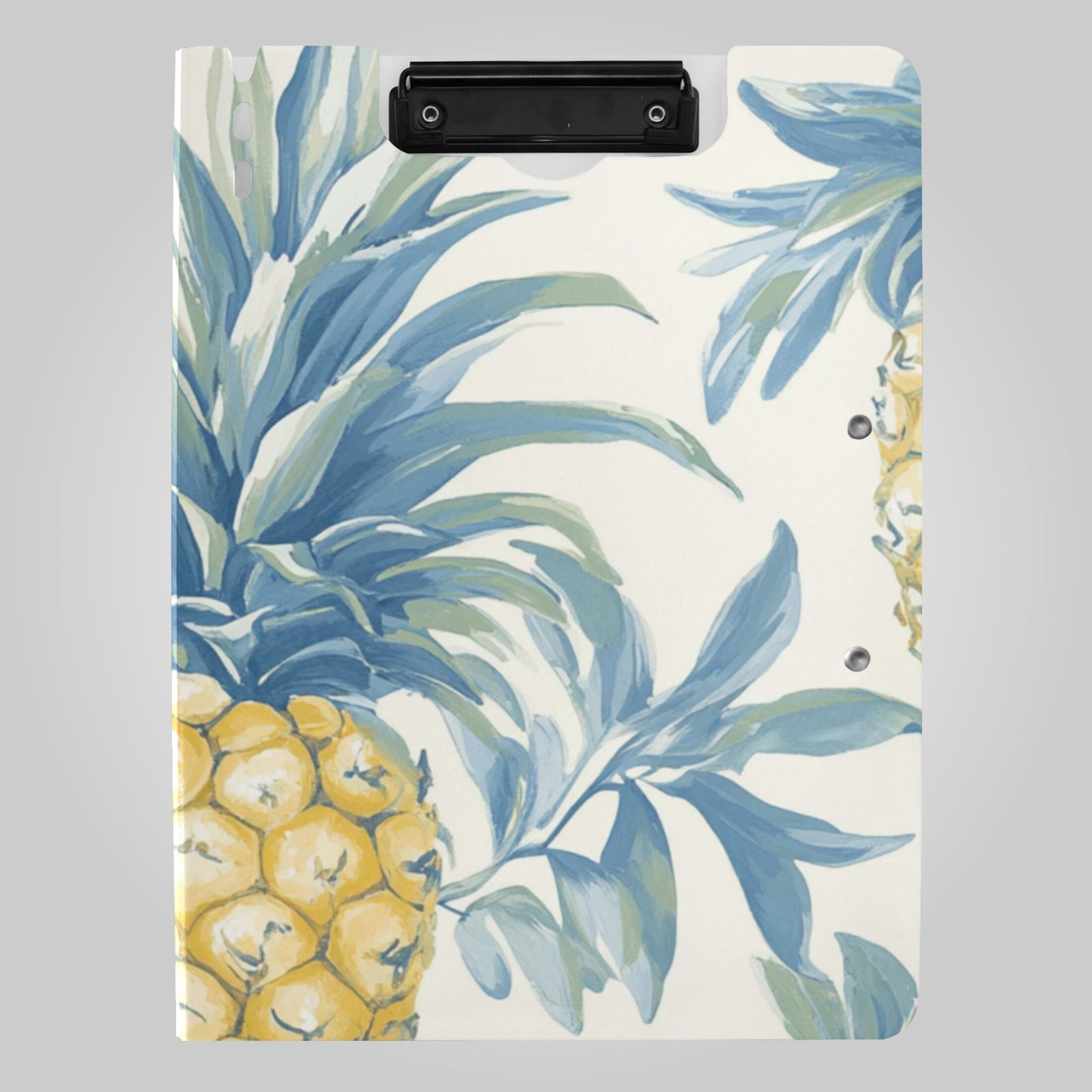 Pineapples Leaves Soft Pastel Foldable Binder Folder Clipboard with Pen ...