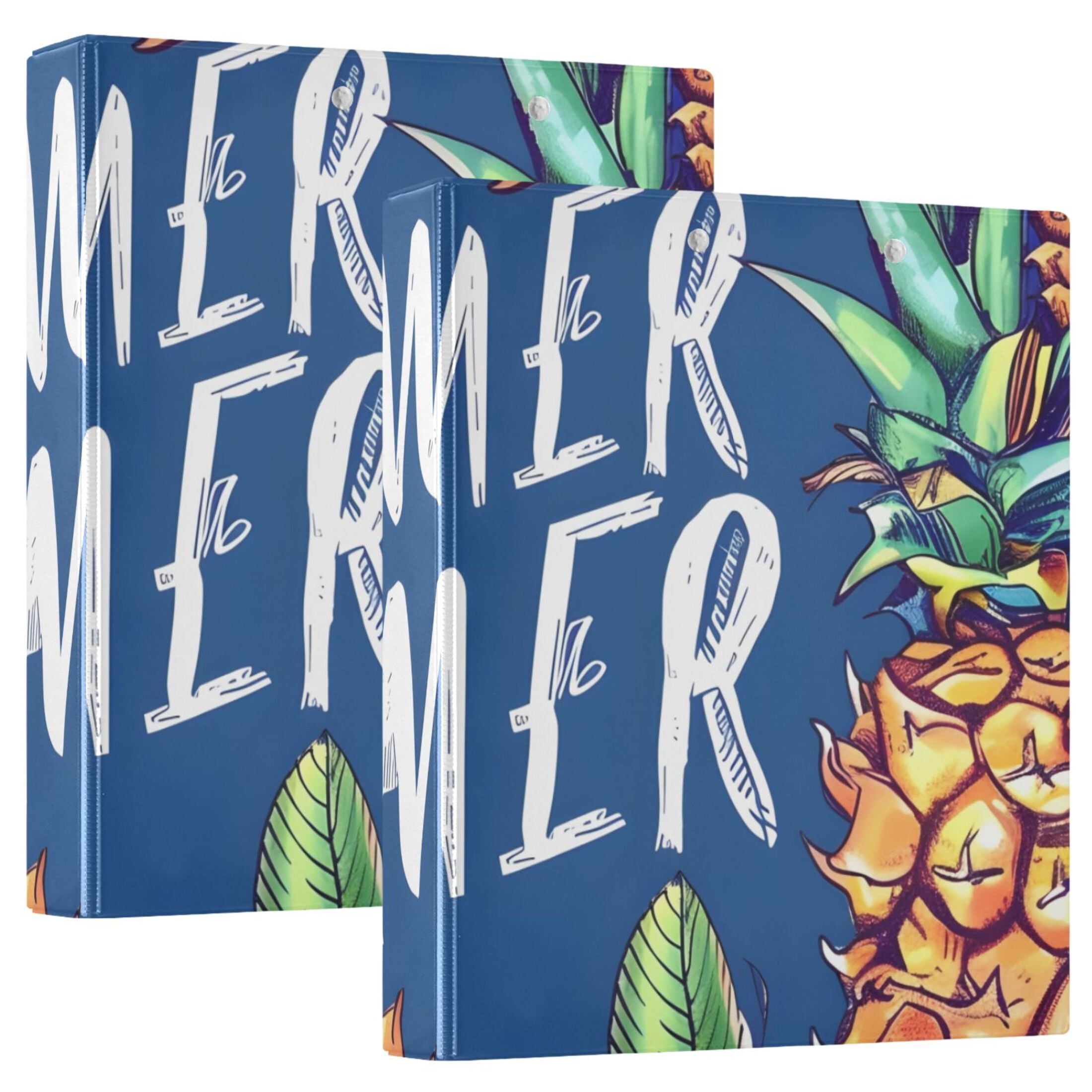 Pineapples Summer Time 3 Ring Binders 1.5 inch Hardcover File Folders ...