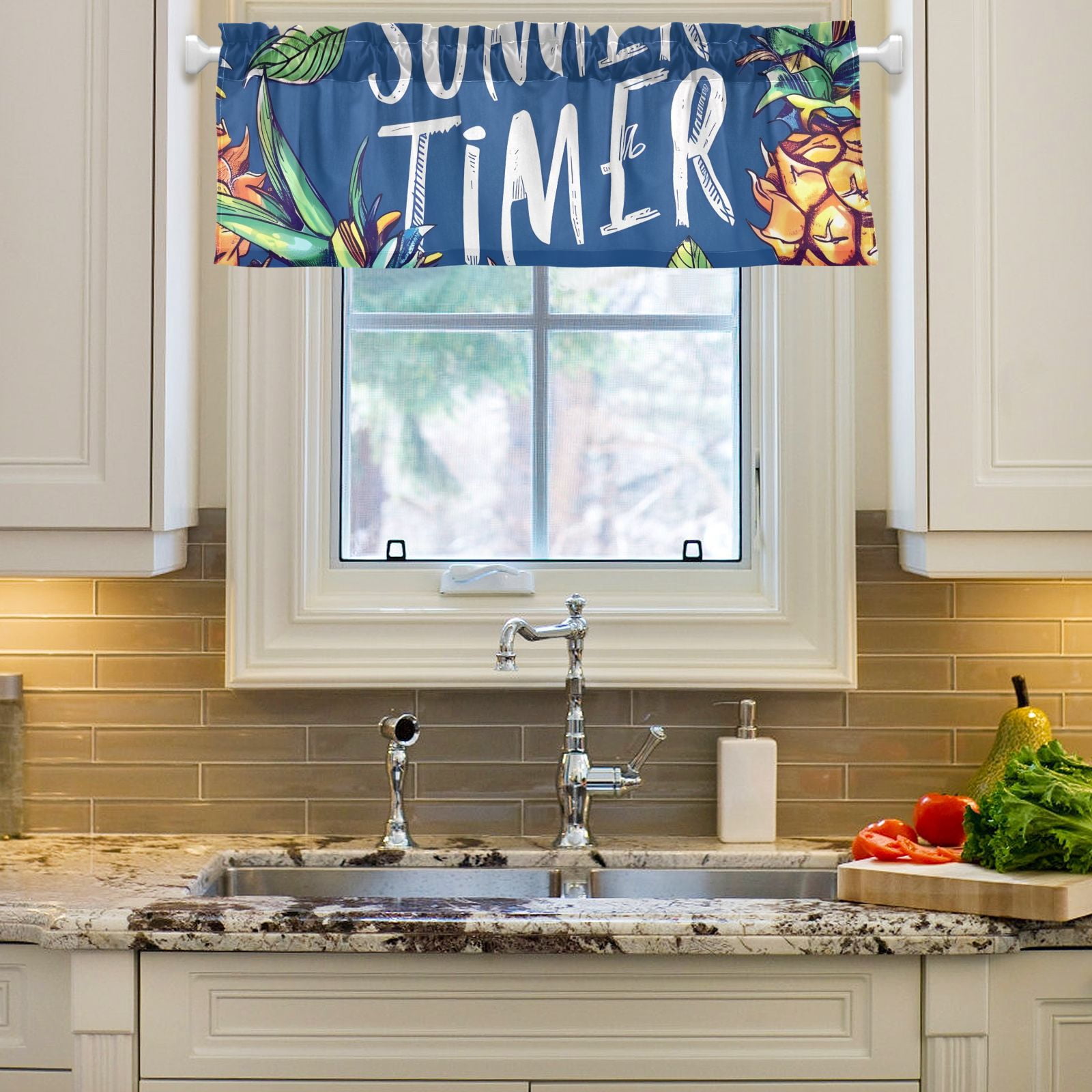Pineapples Summer Time Curtain Valances Farmhouse Design Window ...