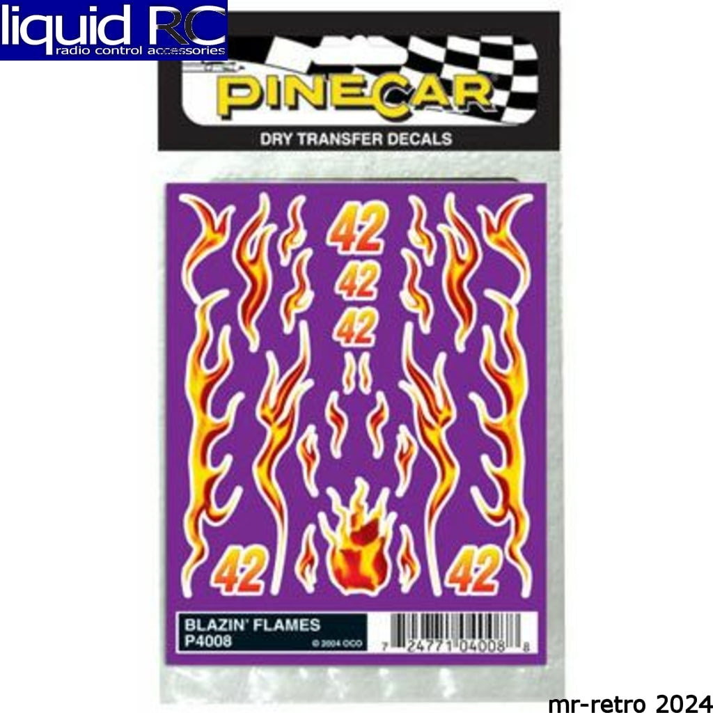 Pinecar 4008 Dry Transfer Decals Blazin Flames - Walmart.com