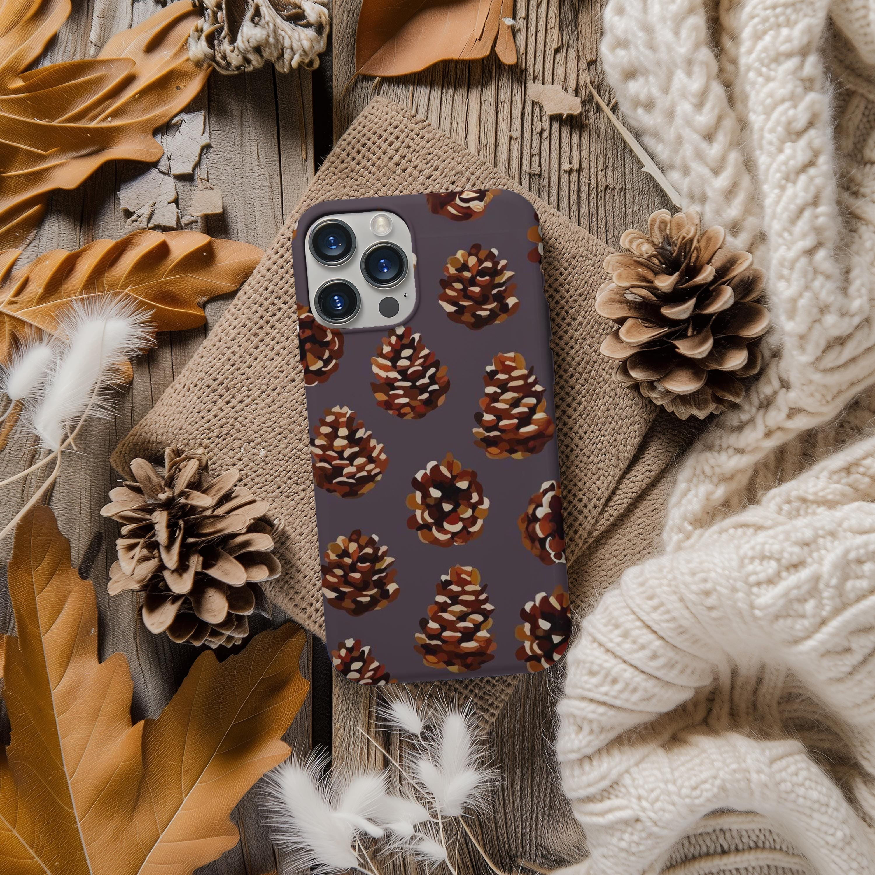 Pinecone Autumn Glow Phone Case Cozy Fall Pattern Art for iPhone 17 ...