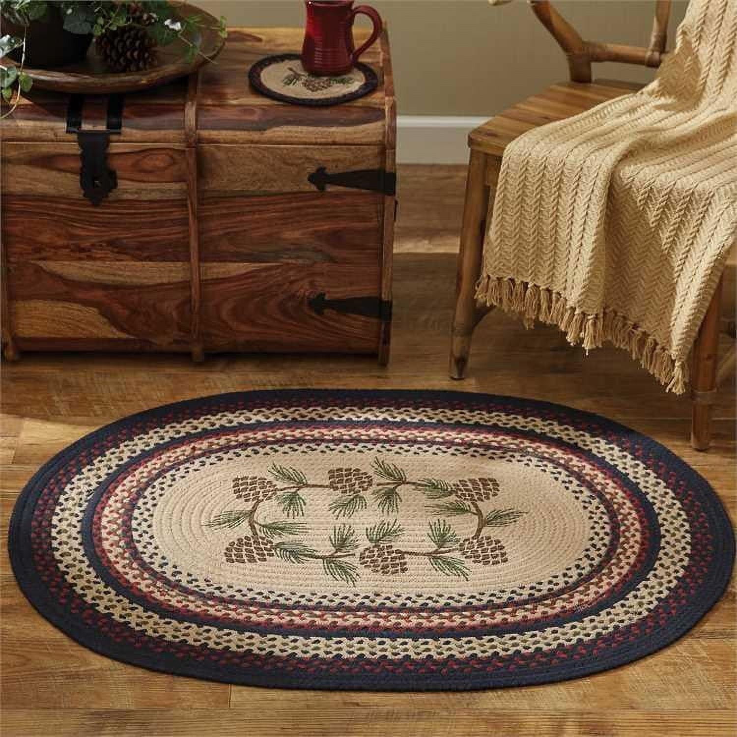 Pinecone Braided Rug - 32x42 - Walmart.com