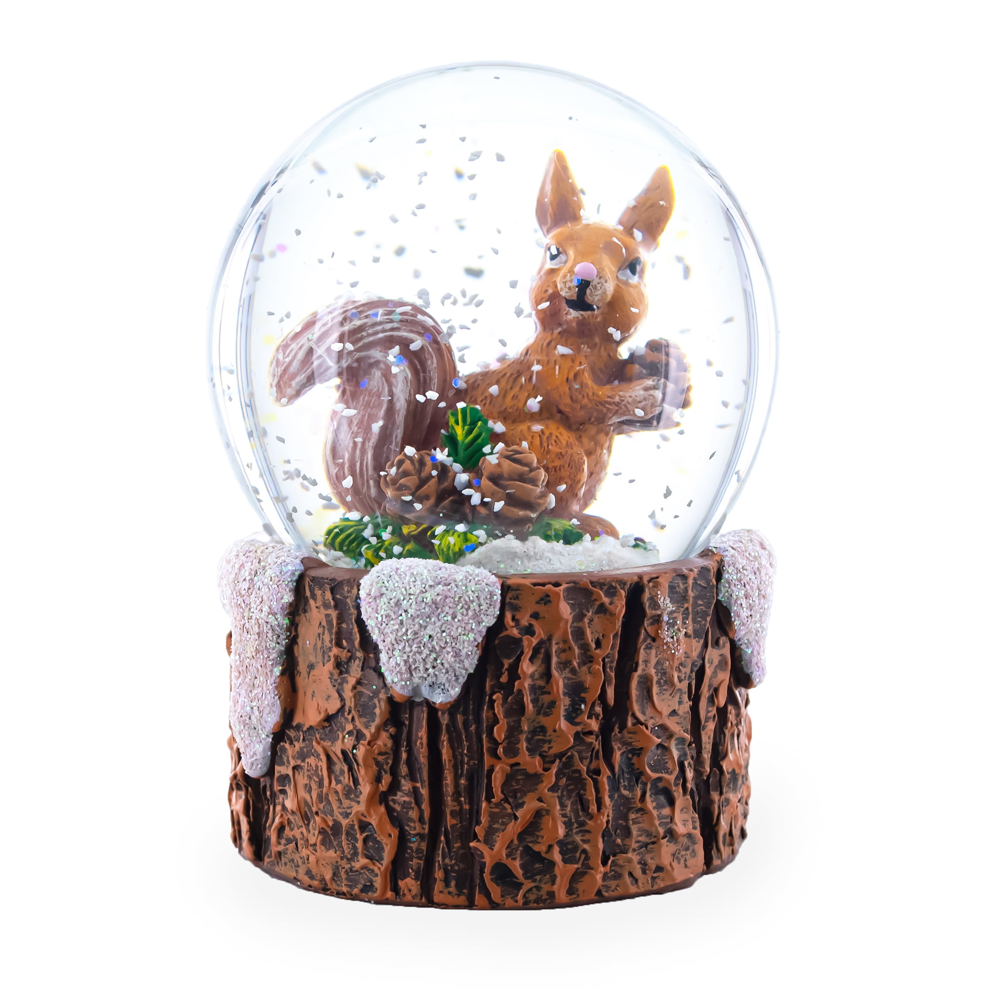 Pinecone Pal Mini Water Snow Globe: Squirrel with a Nutty Friend ...