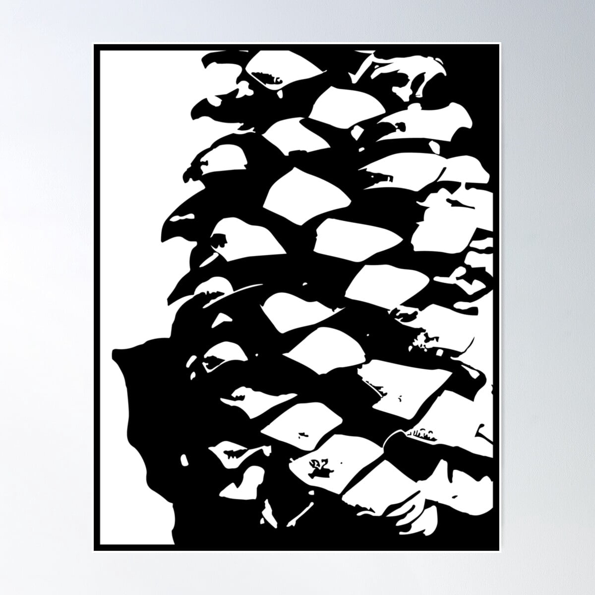 Pinecone Profile: Abstract Black & White Side View Poster Wall Art ...