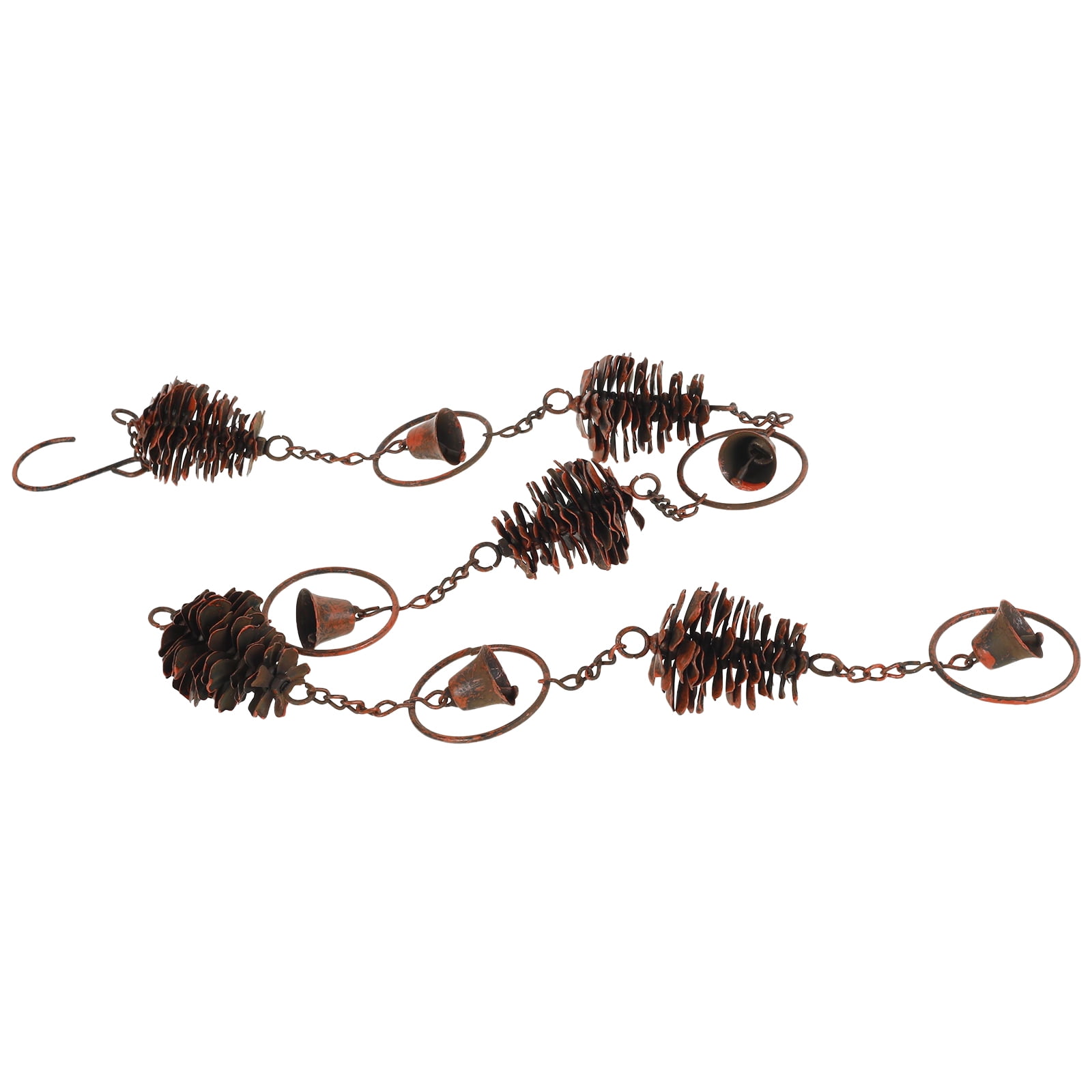 Pinecone Shaped Rain Chain with Bells Metal Gutter Rain Chain ...