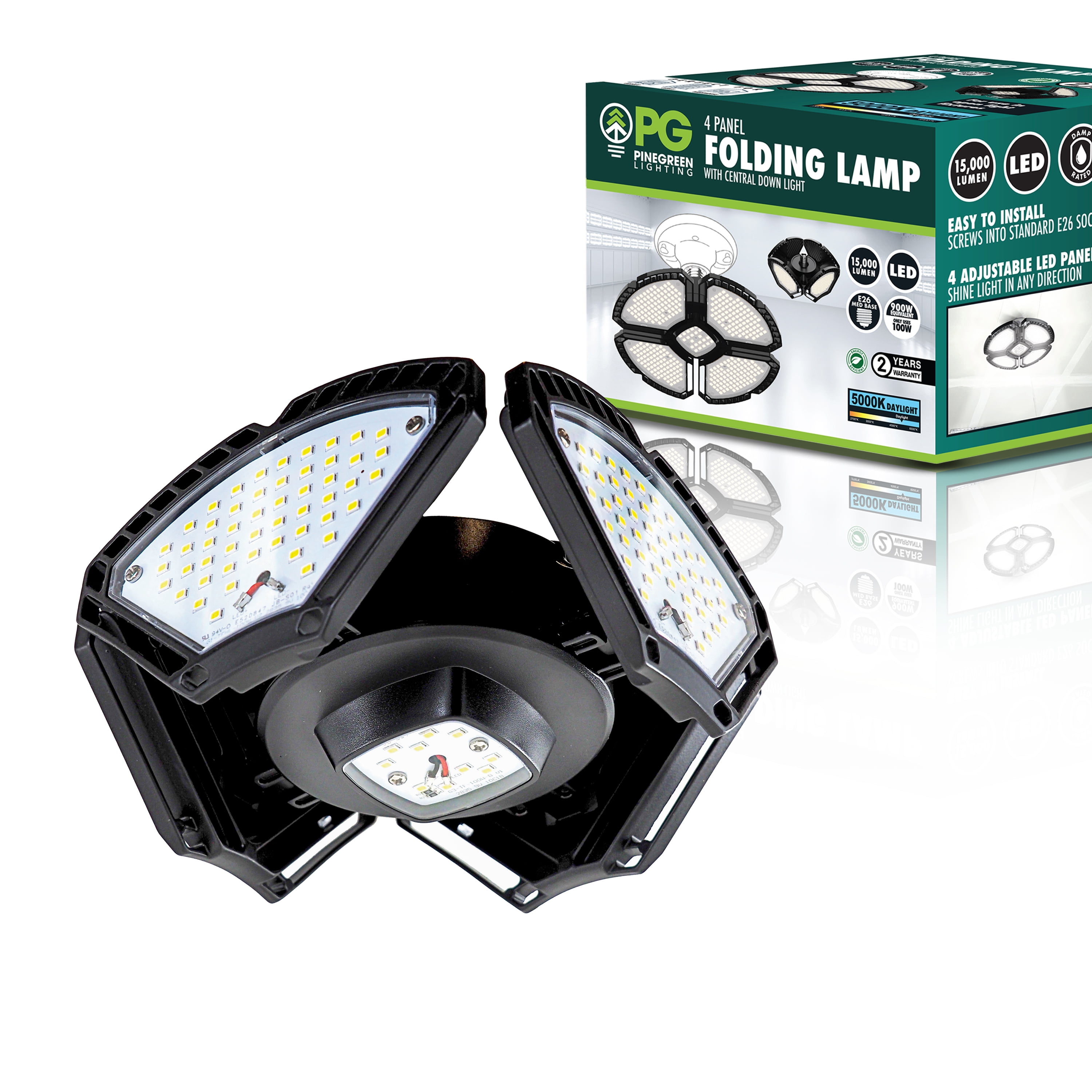 Pinegreen Lighting 15000 Lumen LED 4-Panel Garage Bulb - Walmart.com