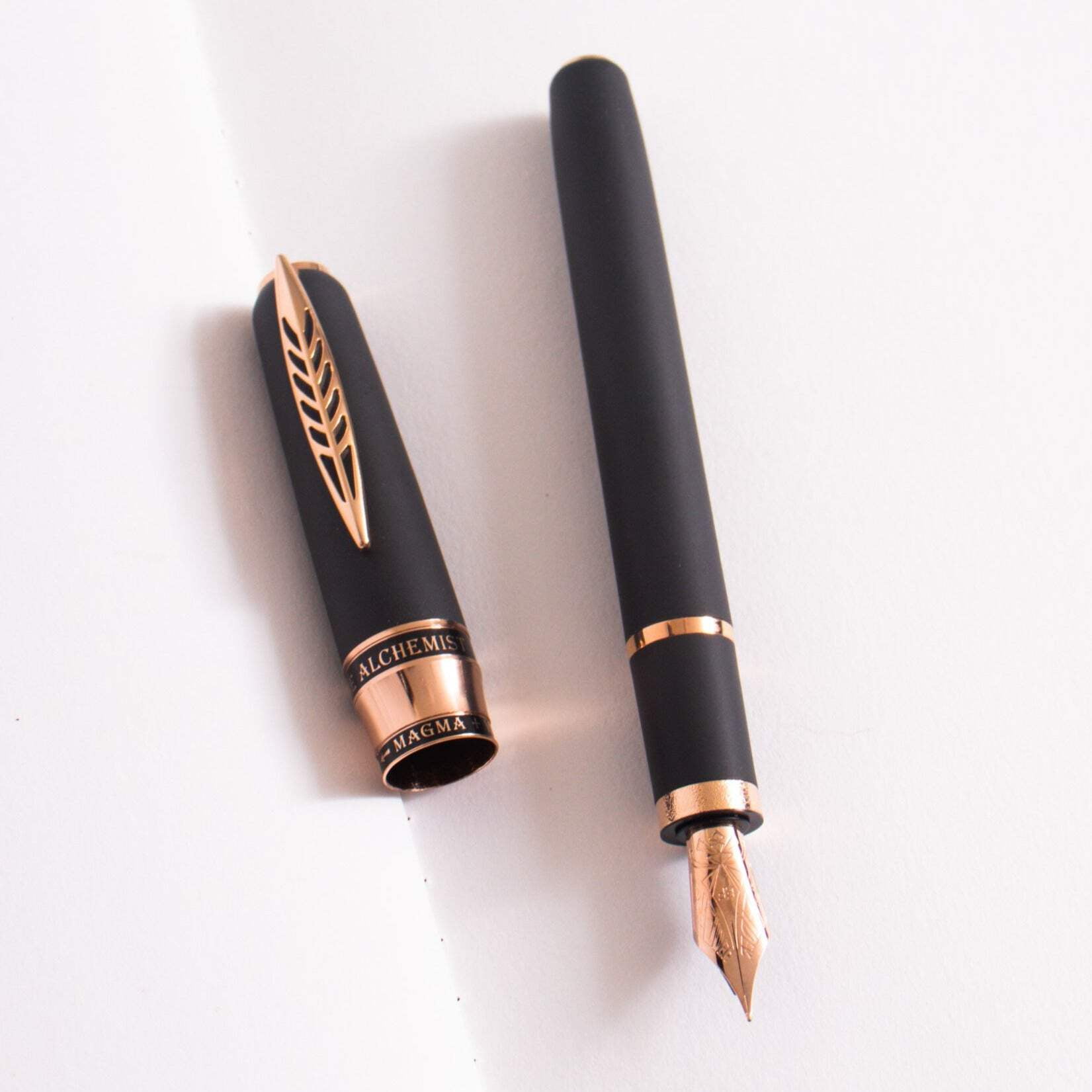 Pineider Alchemist Stromboli Black Fountain Pen - Stainless Steel Nib ...
