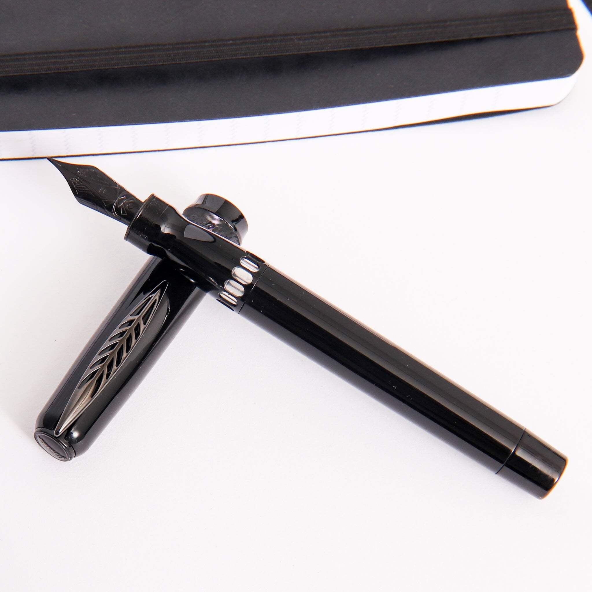 Pineider La Grande Bellezza Rocco Fountain Pen - Black with Black Trim ...