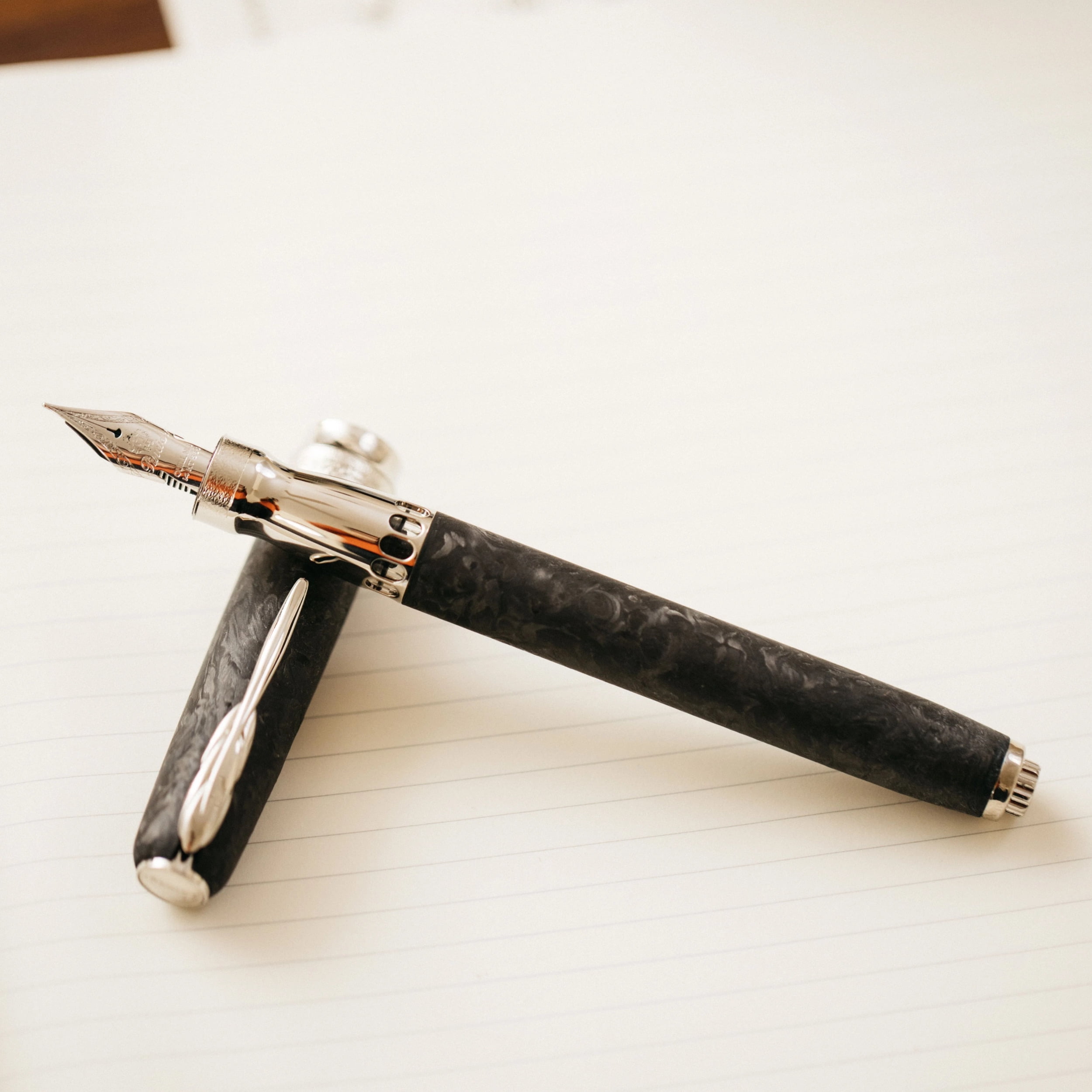 Pineider Mystery Filler Forged Carbon Fountain Pen - Walmart.com