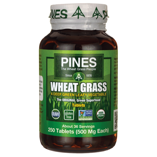 Pines International Organic Wheat Grass Tablets, 500mg Supplement, 250 ...