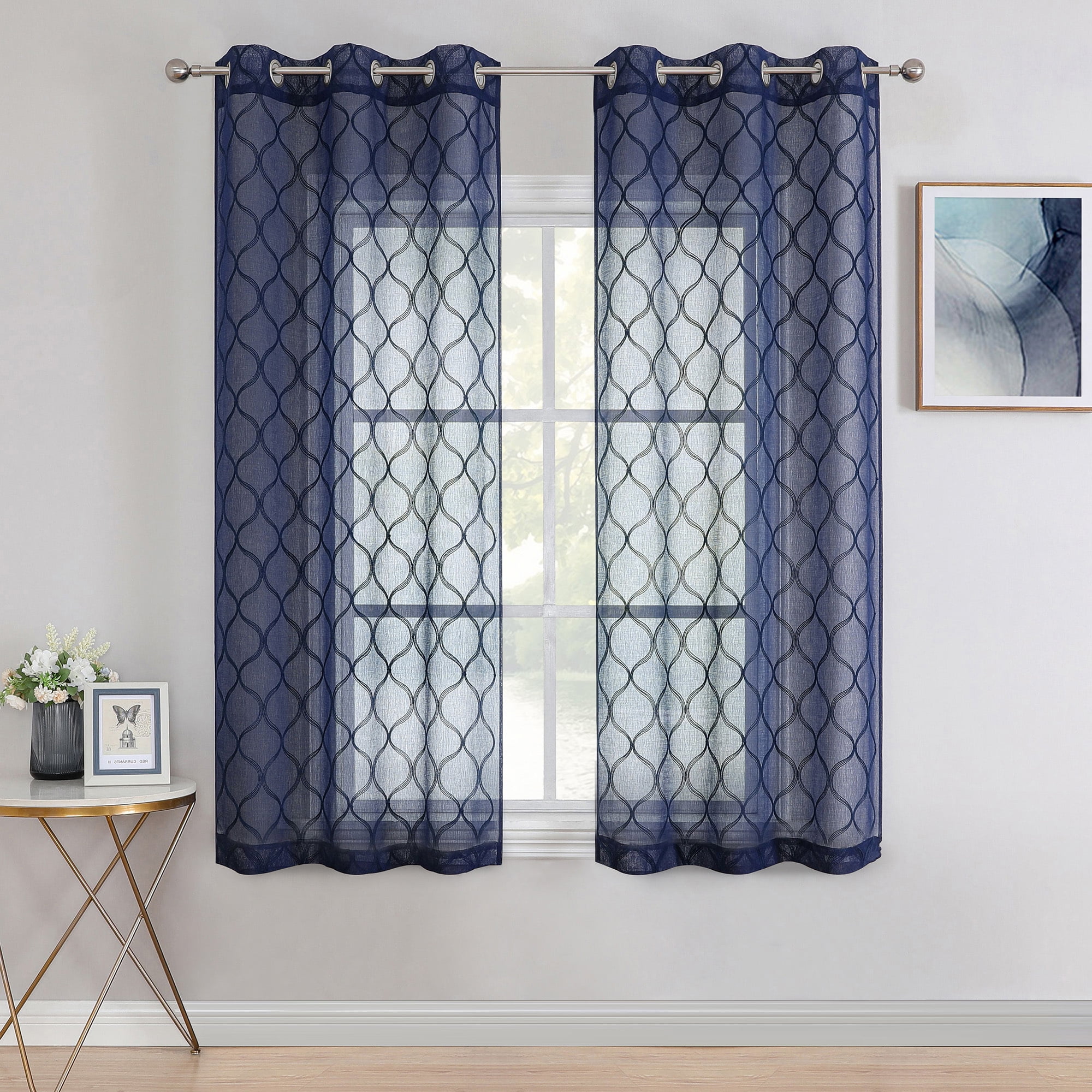 Pinewave Light Filtering Window Panels for Living Room Moroccan Trellis ...