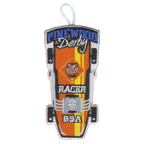 Pinewood Derby Racer Patch - Tiger Retro - Fully Embroidered - ClassB ...