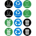 Ping 12pcs Recycle Sticker Trash Bin Label Garbage Sorting Stickers
