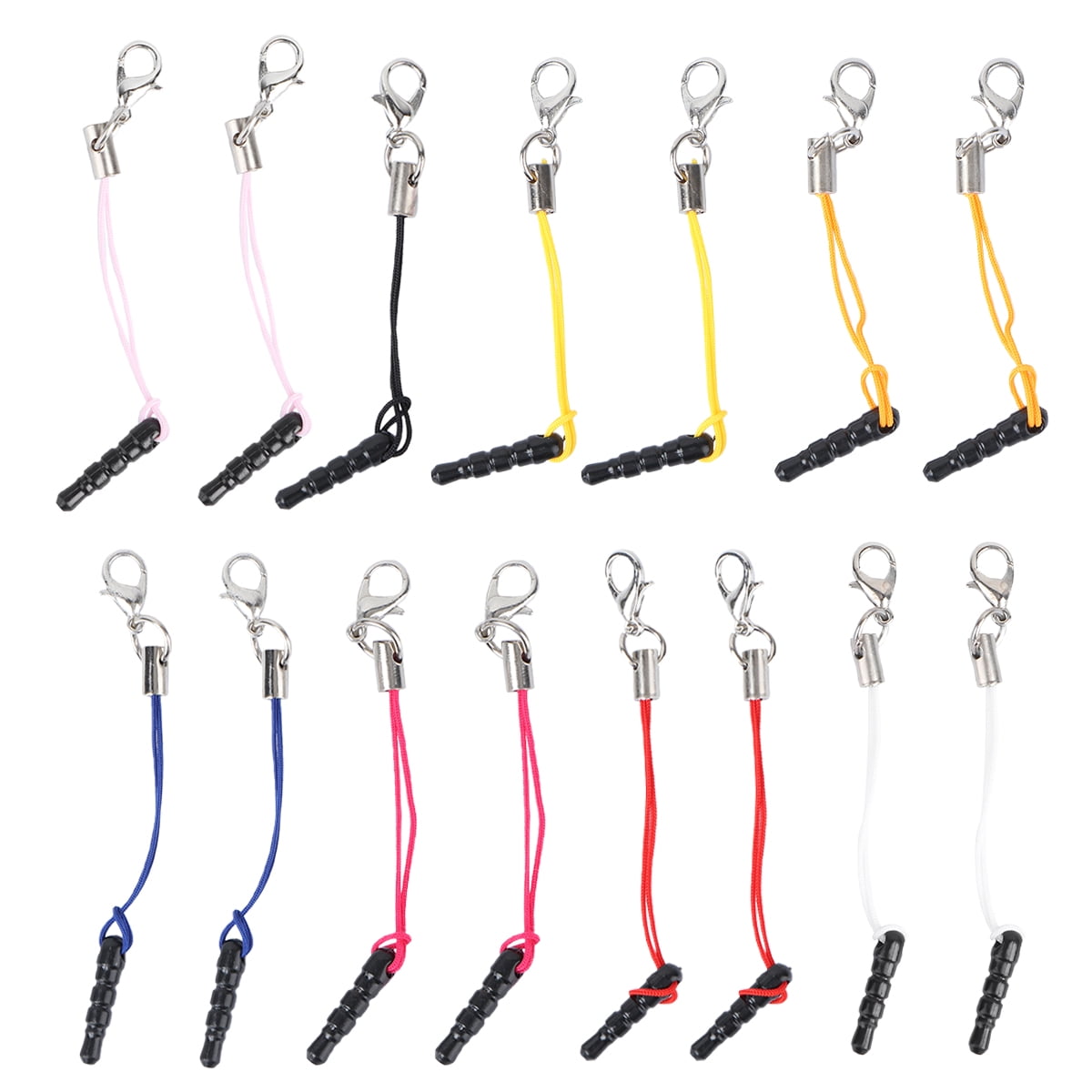 Ping 15pcs Charm Straps with Dust Plugs and Lobster Clasps Cellphone ...