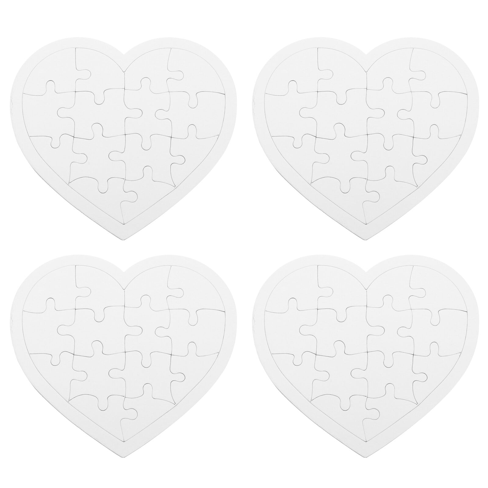 Ping 4 Sets Blank Coloring Puzzle Paper Board Blank Puzzle Pieces to ...