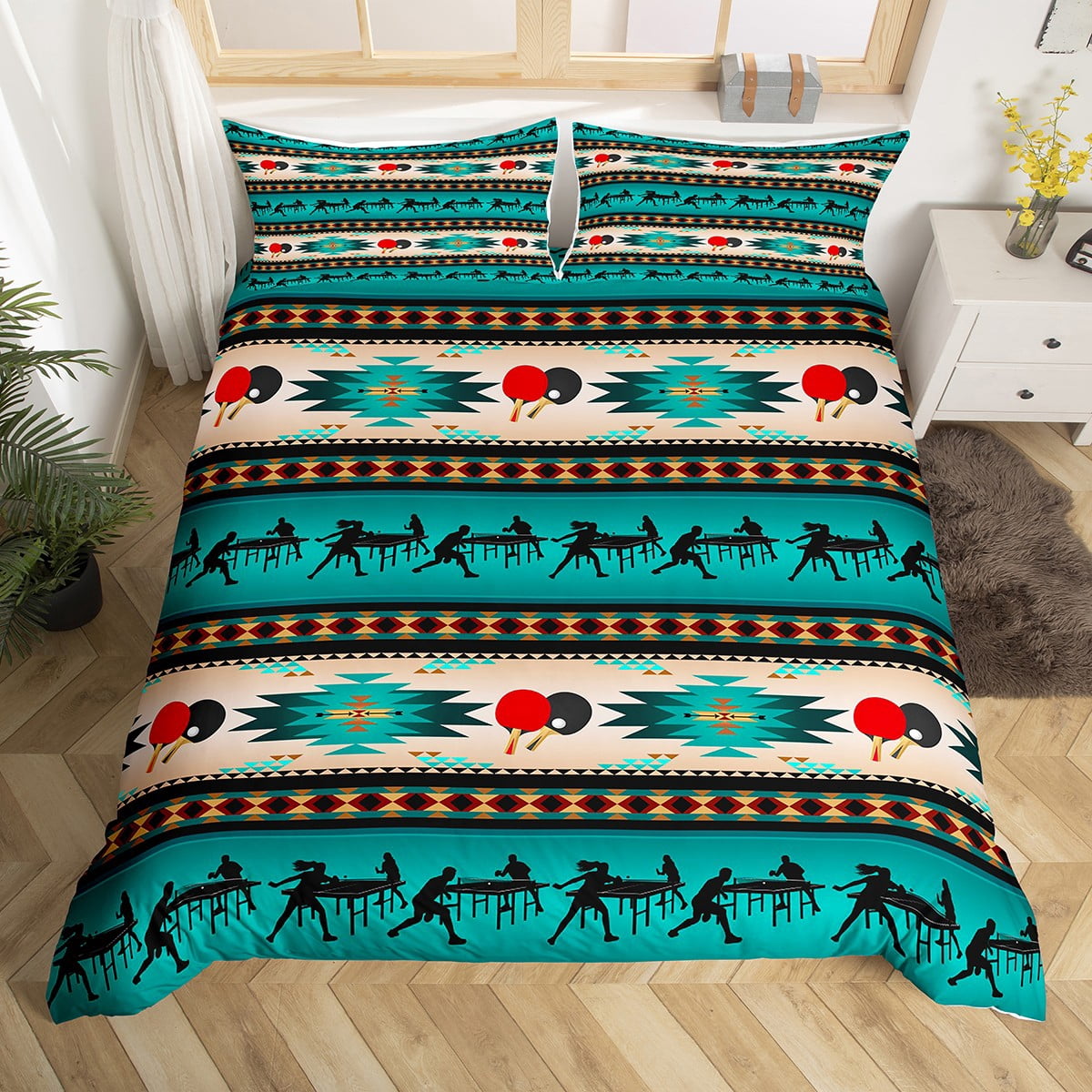 Ping Pong Balls Duvet Cover Exotic Tribe Arrow Aztec Bedding Set for ...