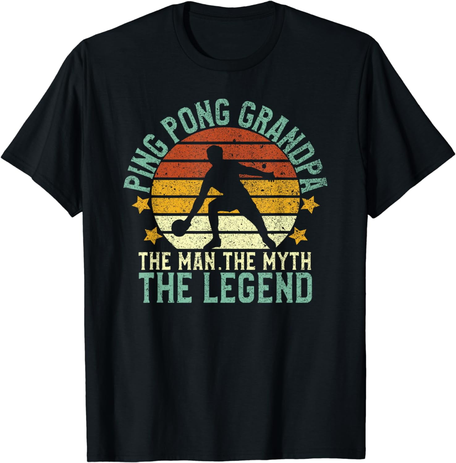 Ping Pong Grandpa The Man The Myth The Legend Table Tennis T-Shirt ...