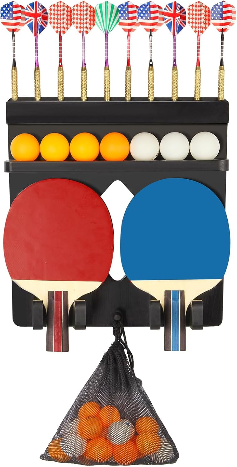 Ping Pong Paddle Holder Wall Mount Hold 8 Paddles, Ping Pong Rack Dart ...