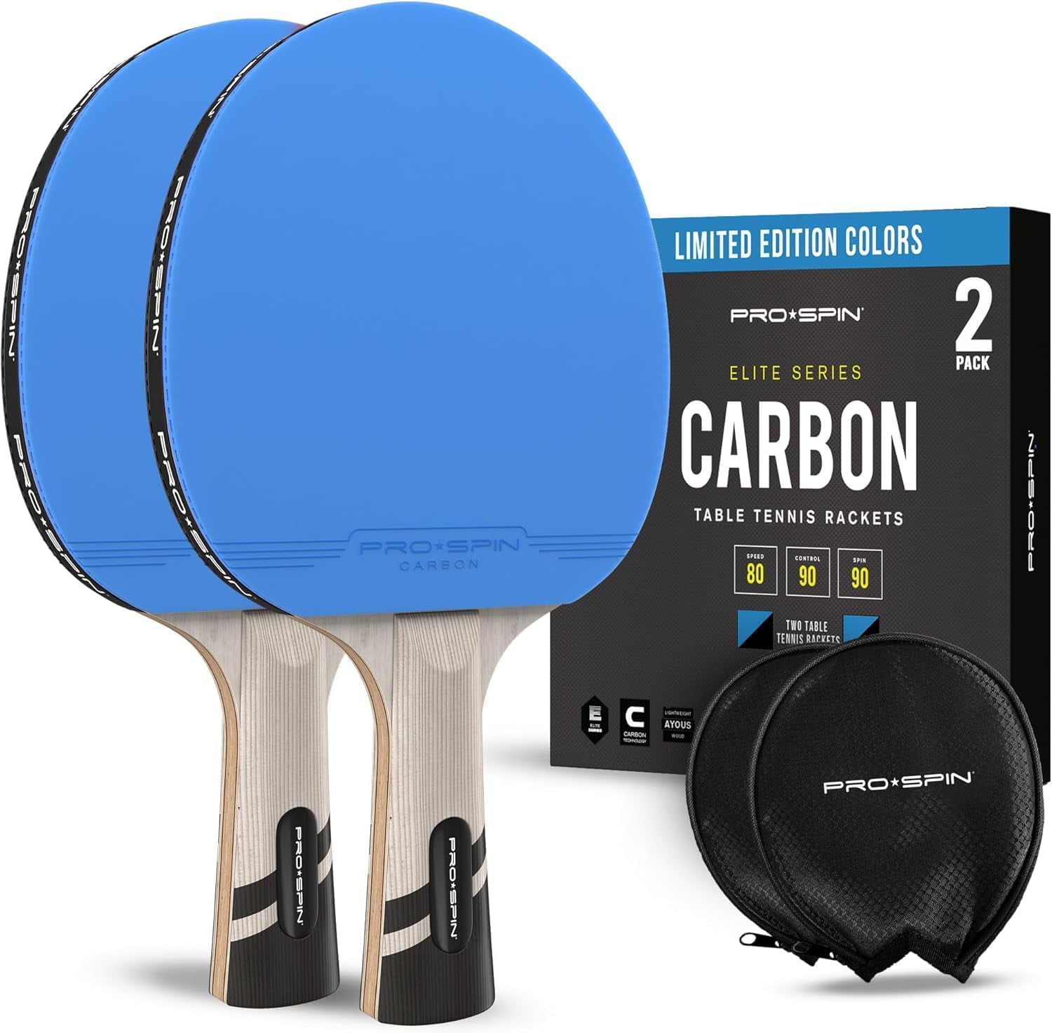 Ping Pong Paddles - Professional Level Table Tennis Rackets with Carbon ...