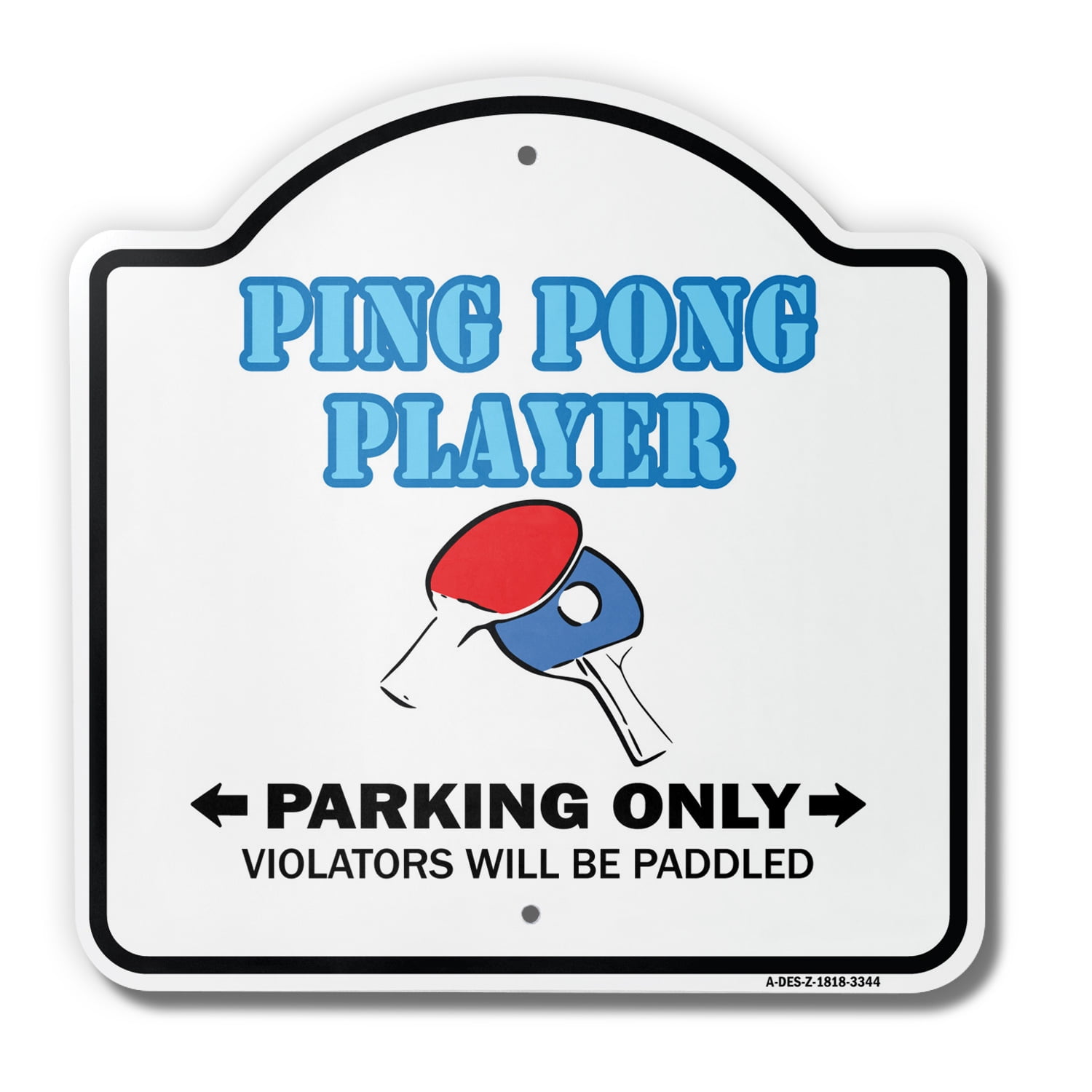 Ping Pong Player 18" X 18" Heavy-Gauge Aluminum Architectural Sign ...