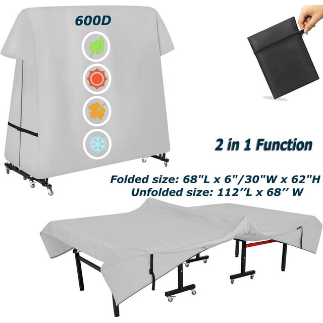 Ping Pong Table Cover Outdoor Waterproof, 600D Indoor Table Tennis ...