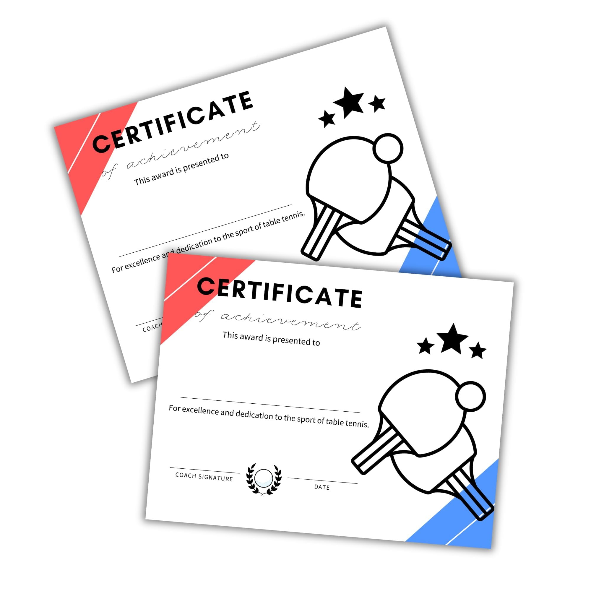 Ping Pong Table Tennis Award Certificate of Achievement Game ...