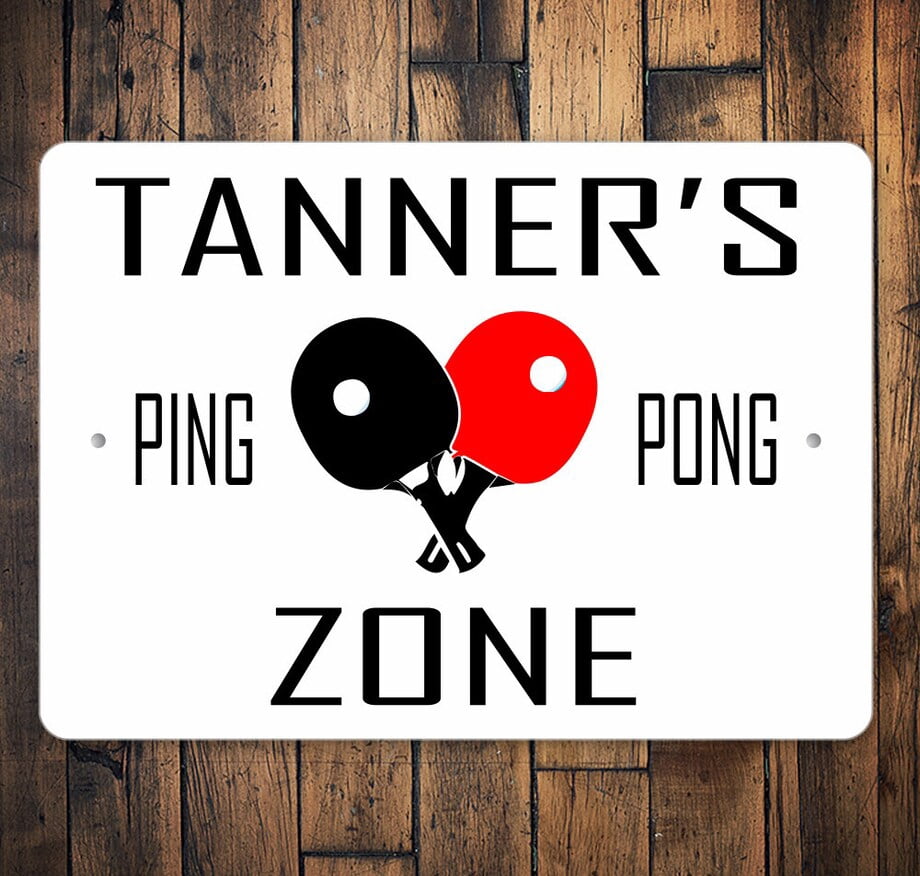 Ping Pong Zone Sign Ping Pong Zone Ping Pong Play Area Game Room Game ...