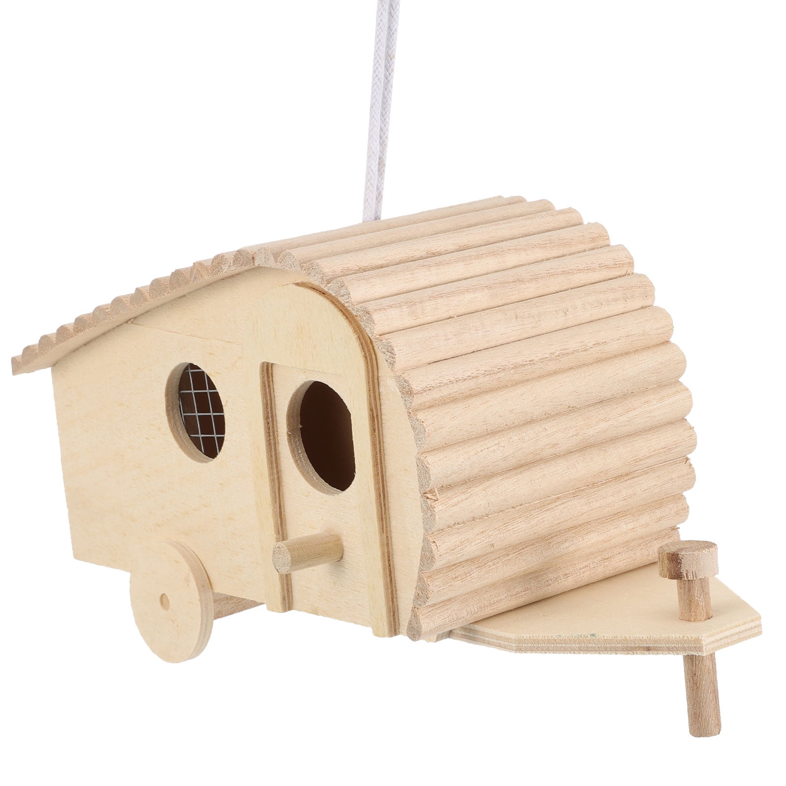 Ping Wooden Garden Hanging Bird Feeder House Feeding Station Bird ...