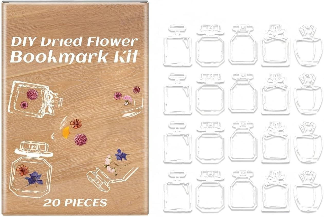 PingJuXuan DIY Dried Flower Bookmark Kit, 20 Piece Perfume Bottle ...