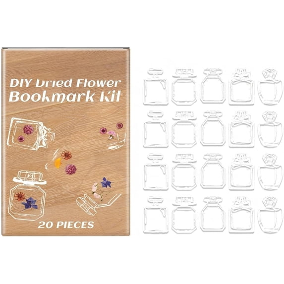 PingJuXuan DIY Dried Flower Bookmark Kit, 20 Piece Perfume Bottle ...