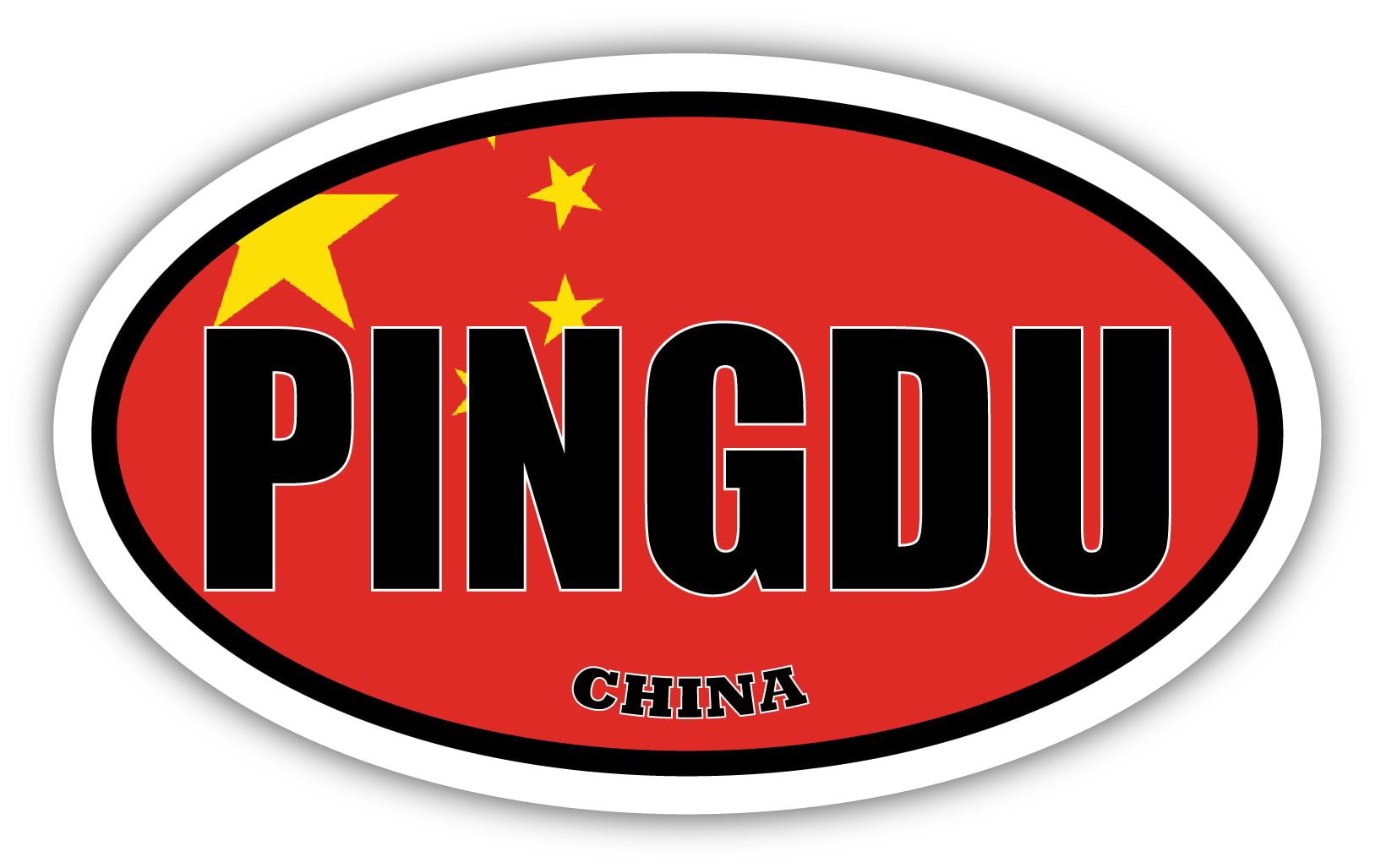 Pingdu China Flag Oval Decal Vinyl Bumper Sticker 3x5 inches - Walmart.com
