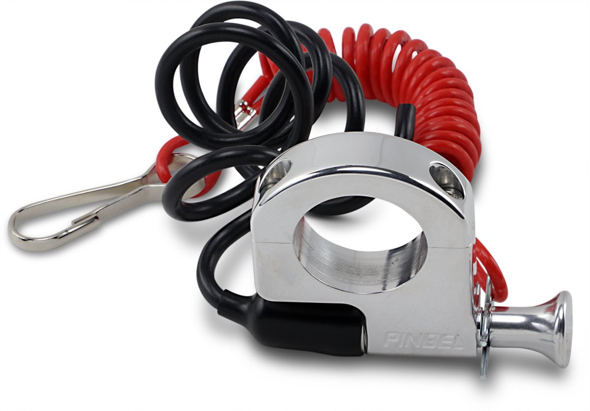 Pingel Chrome 1-1/4" Handlebar Mount Kill Switch Tether (646) - Walmart.com