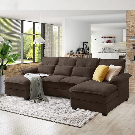 Pingliang Home Oversized Sectional Sofa U Shaped Couch 4 Seat with 4 ...