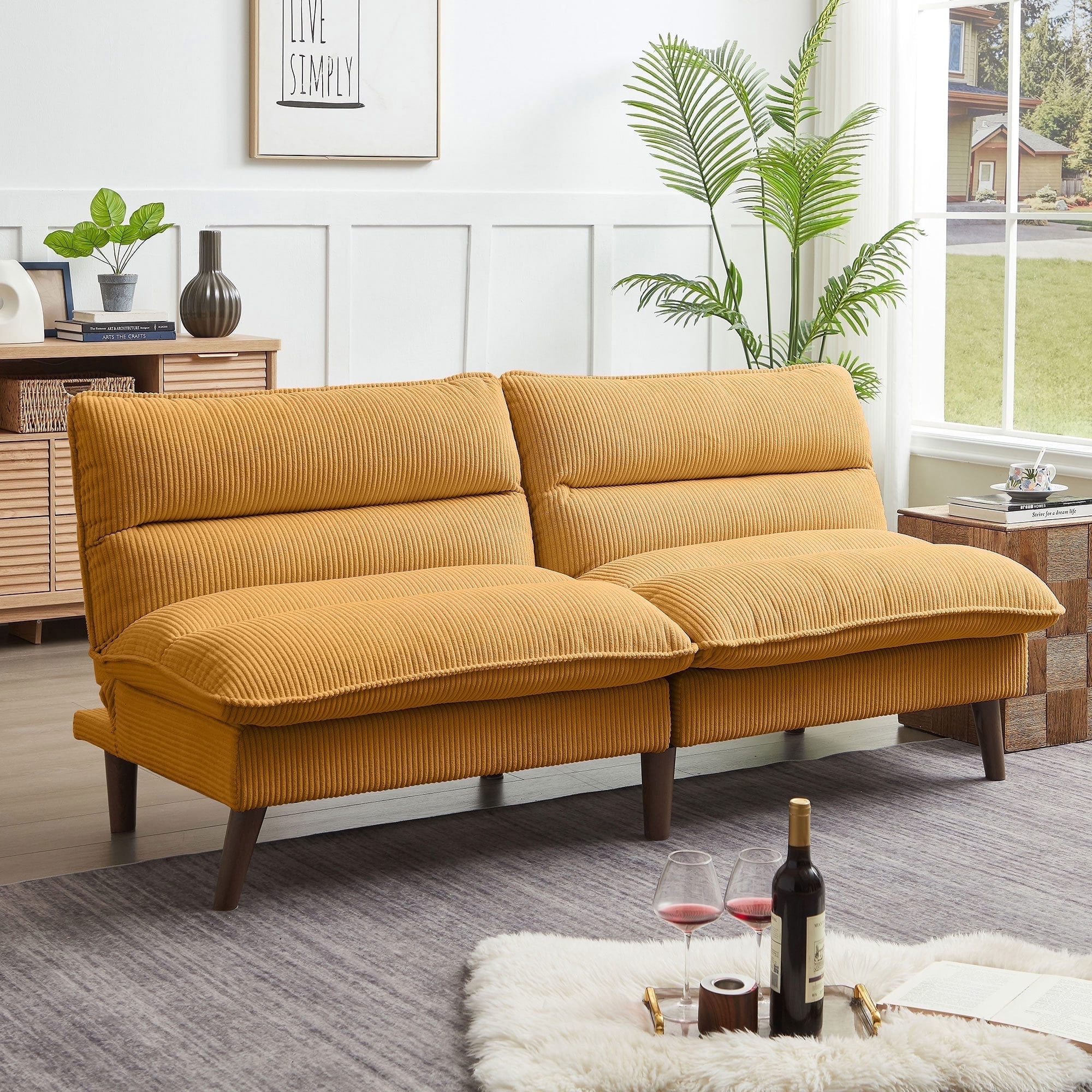 Pingliang Home 72" Futon Convertible Sofa Bed,Modern Linen Loveseat ...