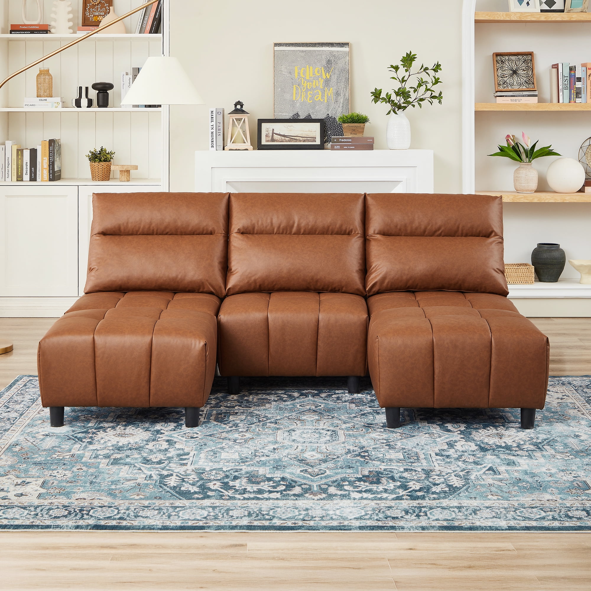 Pingliang Home 89" Modern Modular Sectional Sofa Couch Convertible Sofa ...