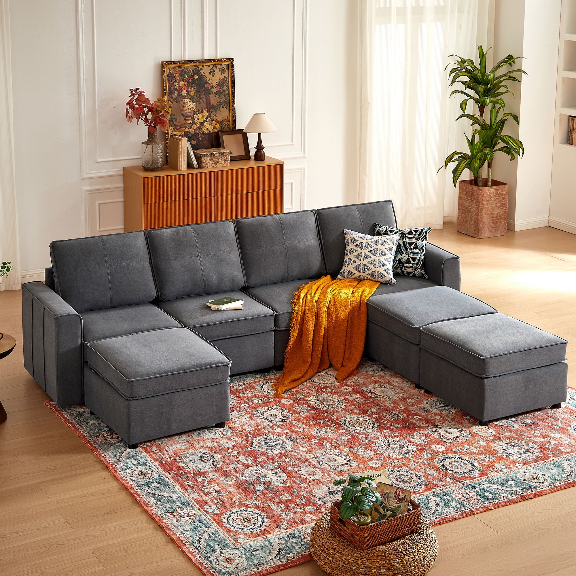 Pingliang Home Modular Sectional Sofa Couch with Storage, Large Modern ...