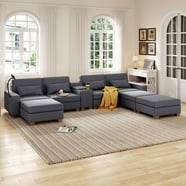 Indecor Home 95.4" Modular Sectional Sofa Couch, Upholstered 3 seat ...
