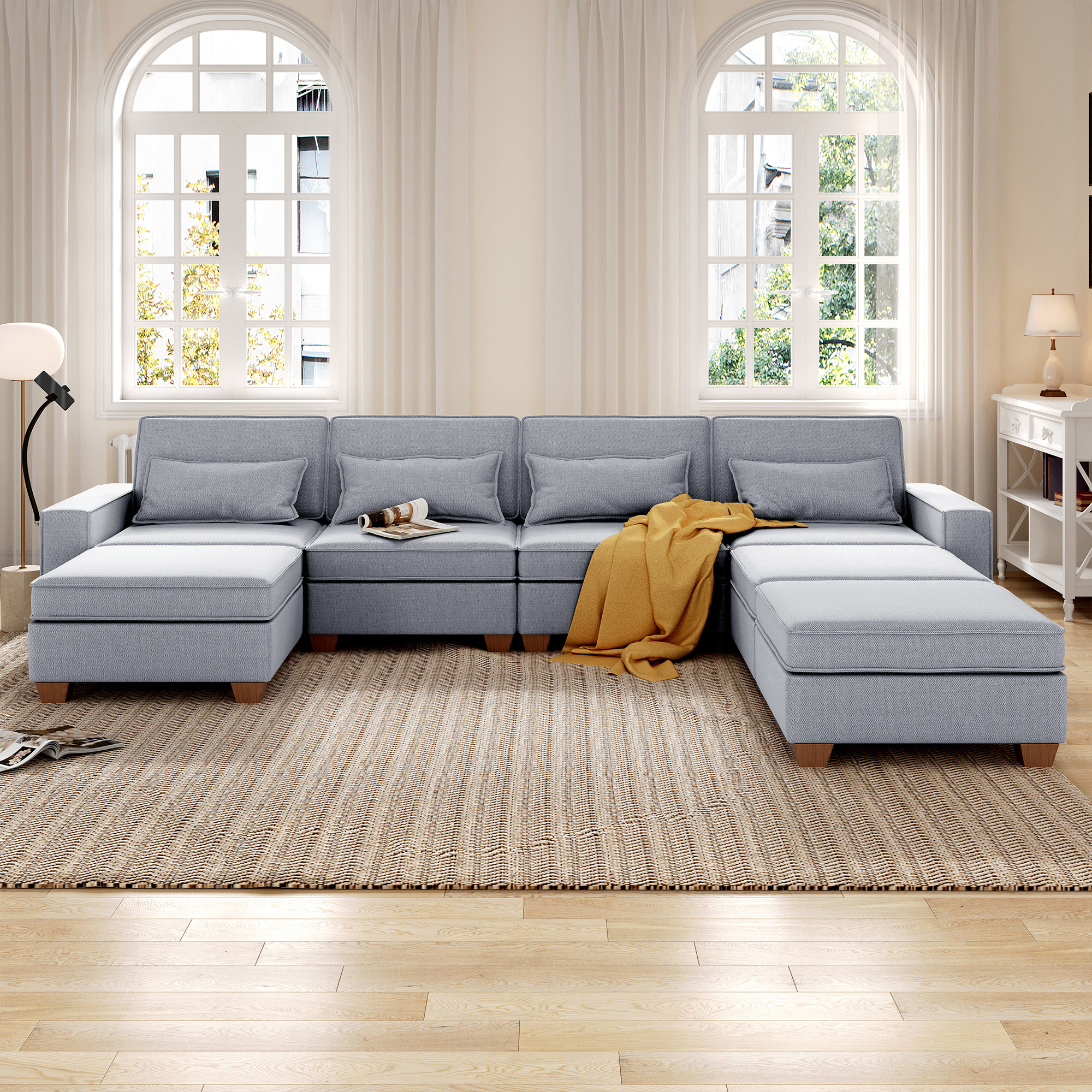 Pingliang Home Oversized Modular Sofa Convertable Sectional Sofa U ...