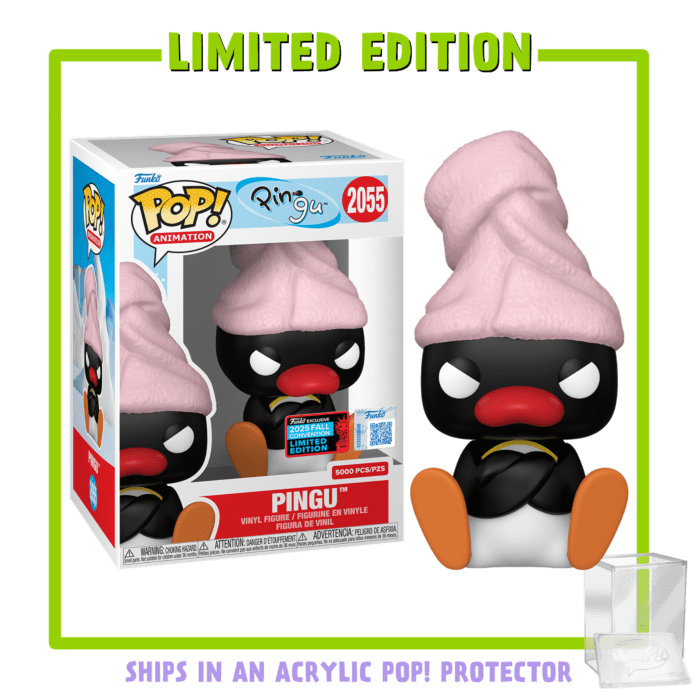 Pingu - Pingu with Towel Pop! Vinyl Figure in Acrylic Pop! Protector ...