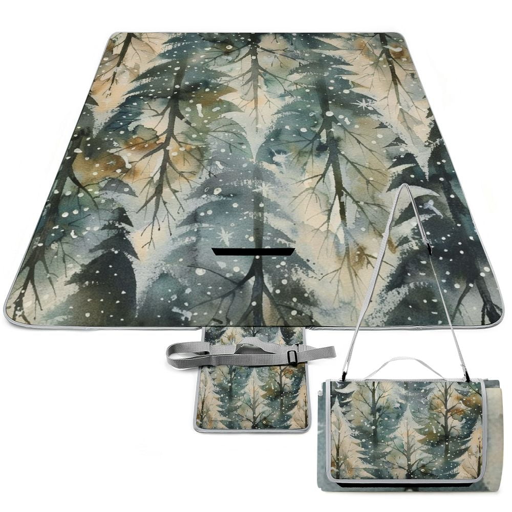 Pingxixi Pine Trees Picnic Blanket, Trees Plants Waterproof Picnic Mat ...
