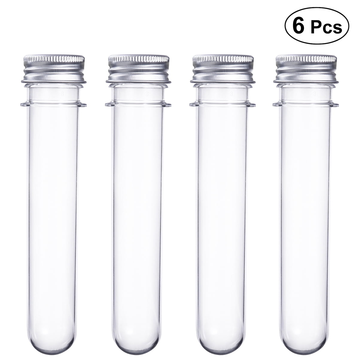 Pingxizhi 6 PCS 40ml Clear Plastic Test Tubes with Caps Multi-function ...