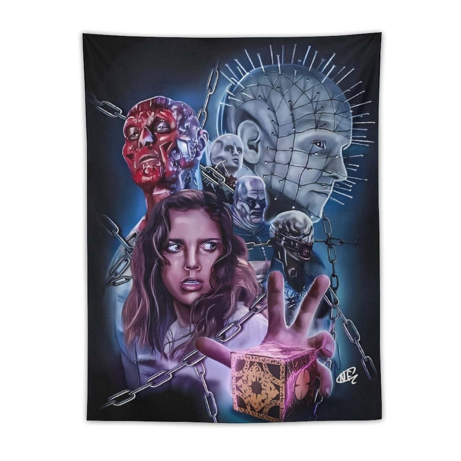 Pinhead Hellraiser Tapestry Bedroom Indie Vertical Tapestry Wall ...