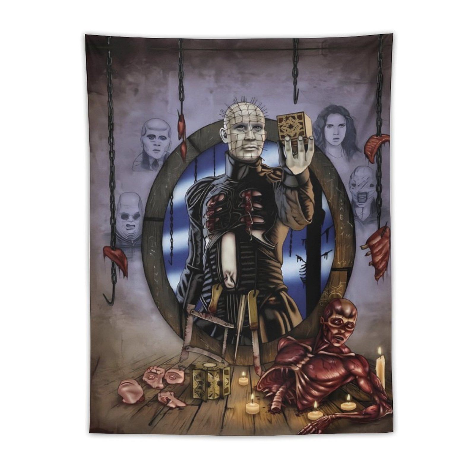 Pinhead Hellraiser Tapestry Bedroom Indie Vertical Tapestry Wall ...