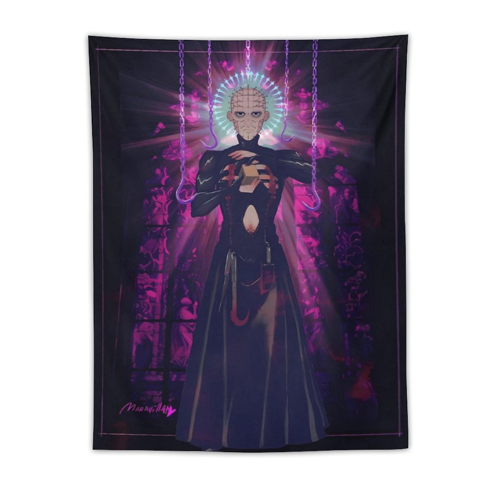 Pinhead Hellraiser Tapestry Bedroom Indie Vertical Tapestry Wall ...