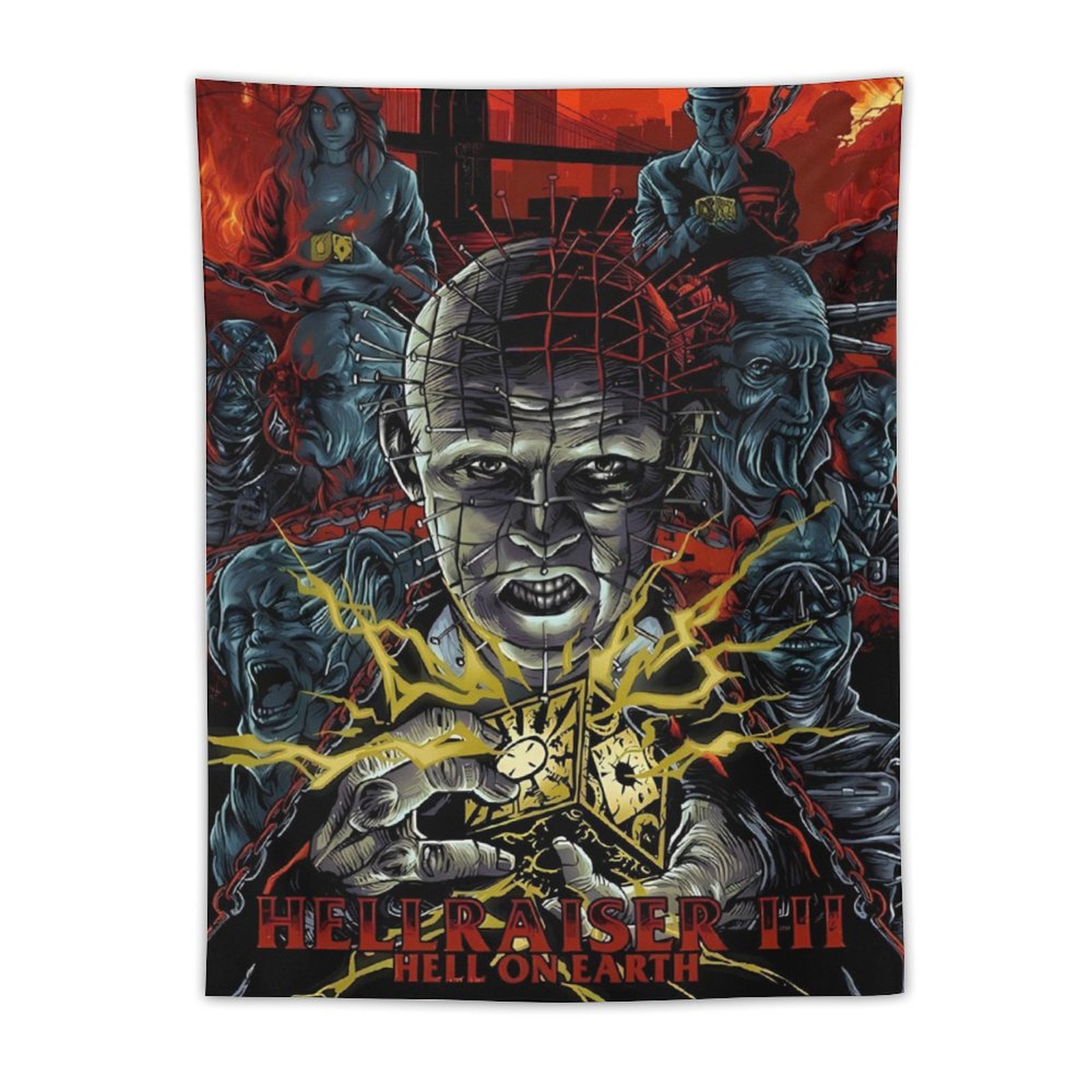 Pinhead Hellraiser Tapestry Bedroom Indie Vertical Tapestry Wall ...