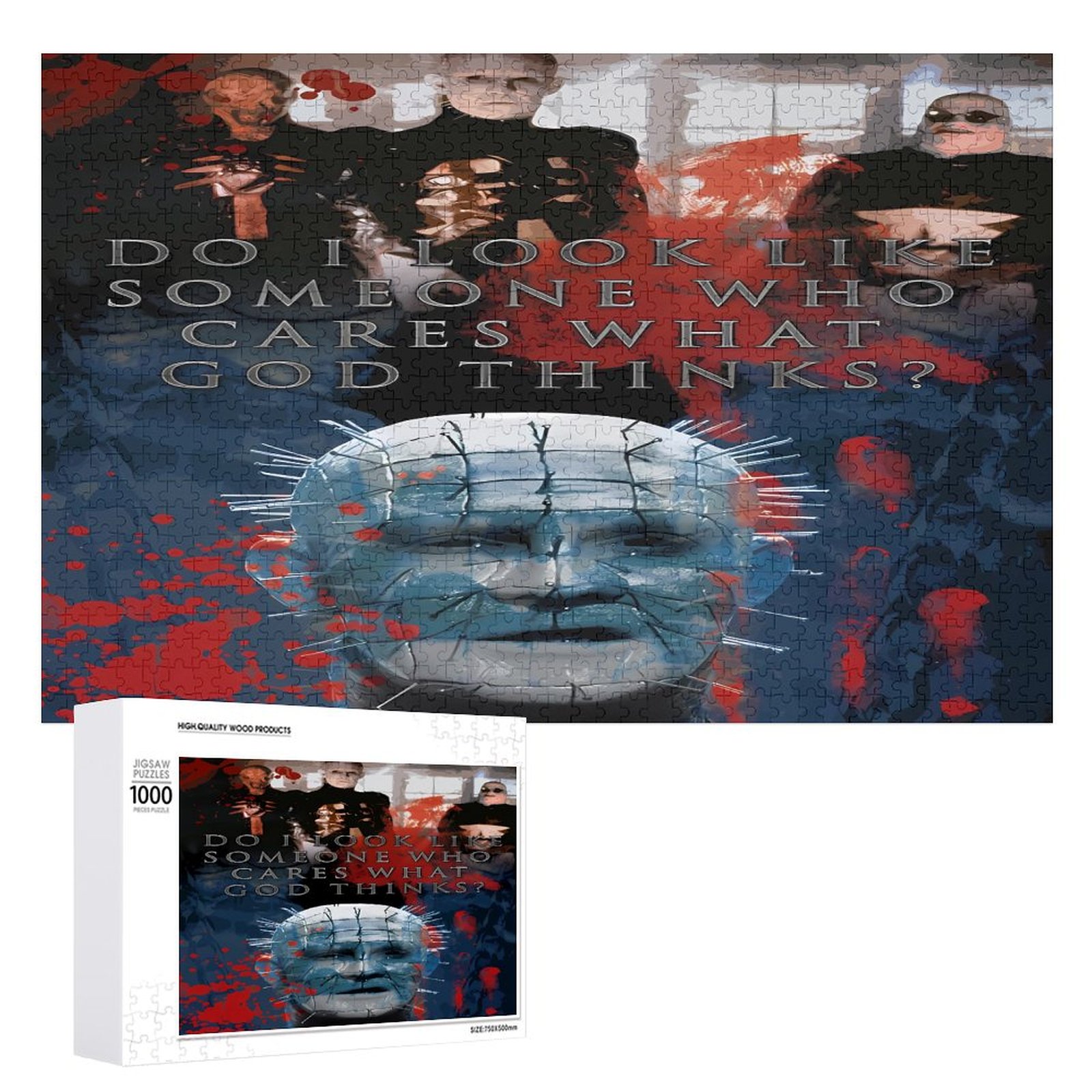 Pinhead Hellraiser Wooden Picture Puzzle-Eco-Friendly Wood, Educational ...