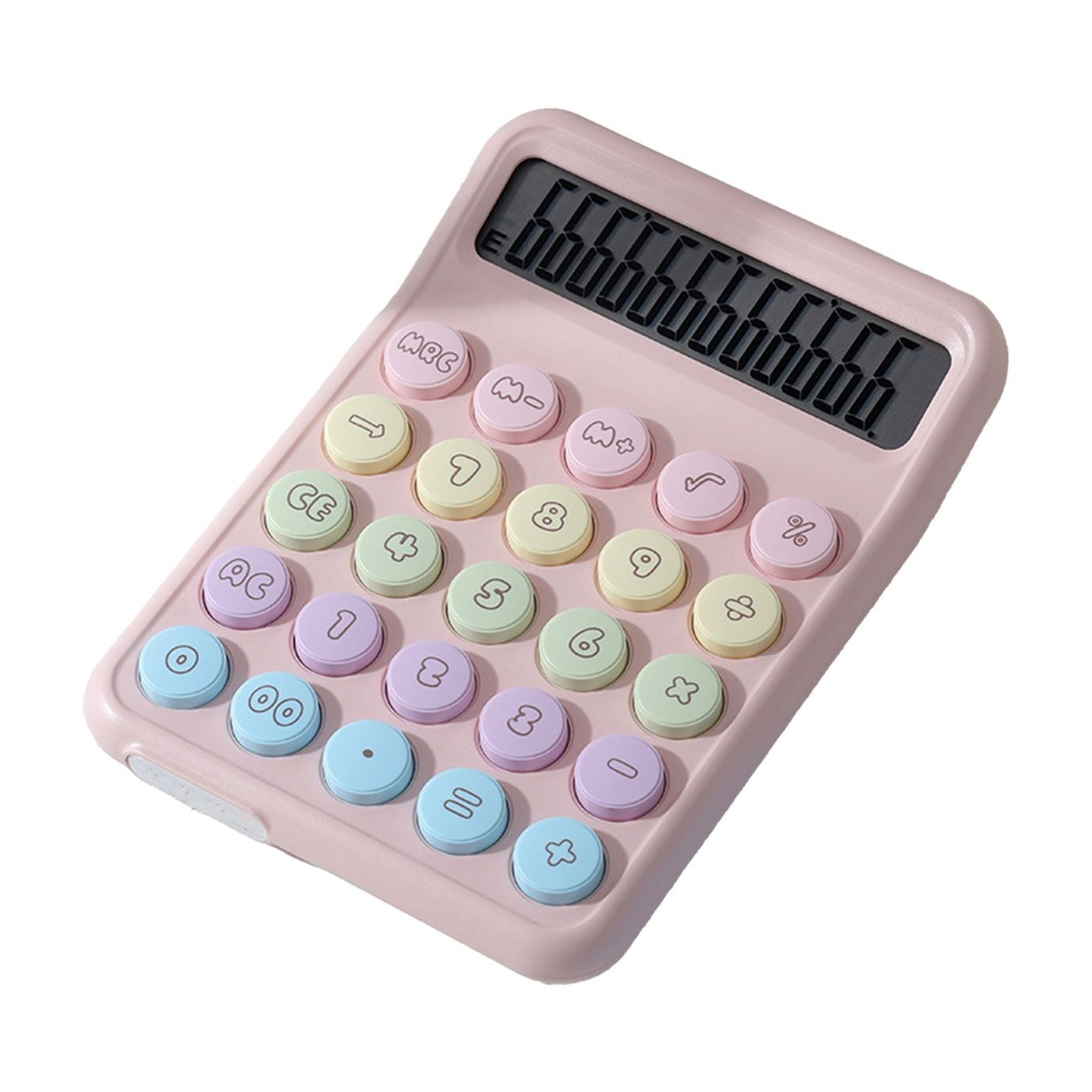Pink 12 Digit Display Calculator Round Mechanical Keyboard High Color Student Office Gradient ...