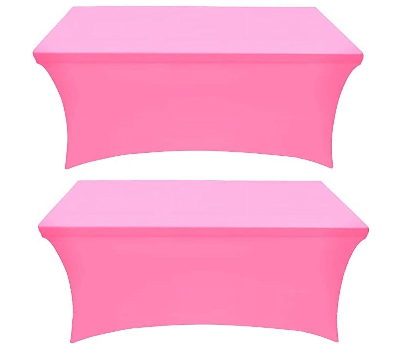 Pink 2 Pack 6 Foot Rectangular Stretch Spandex Table Covers by Banquet ...